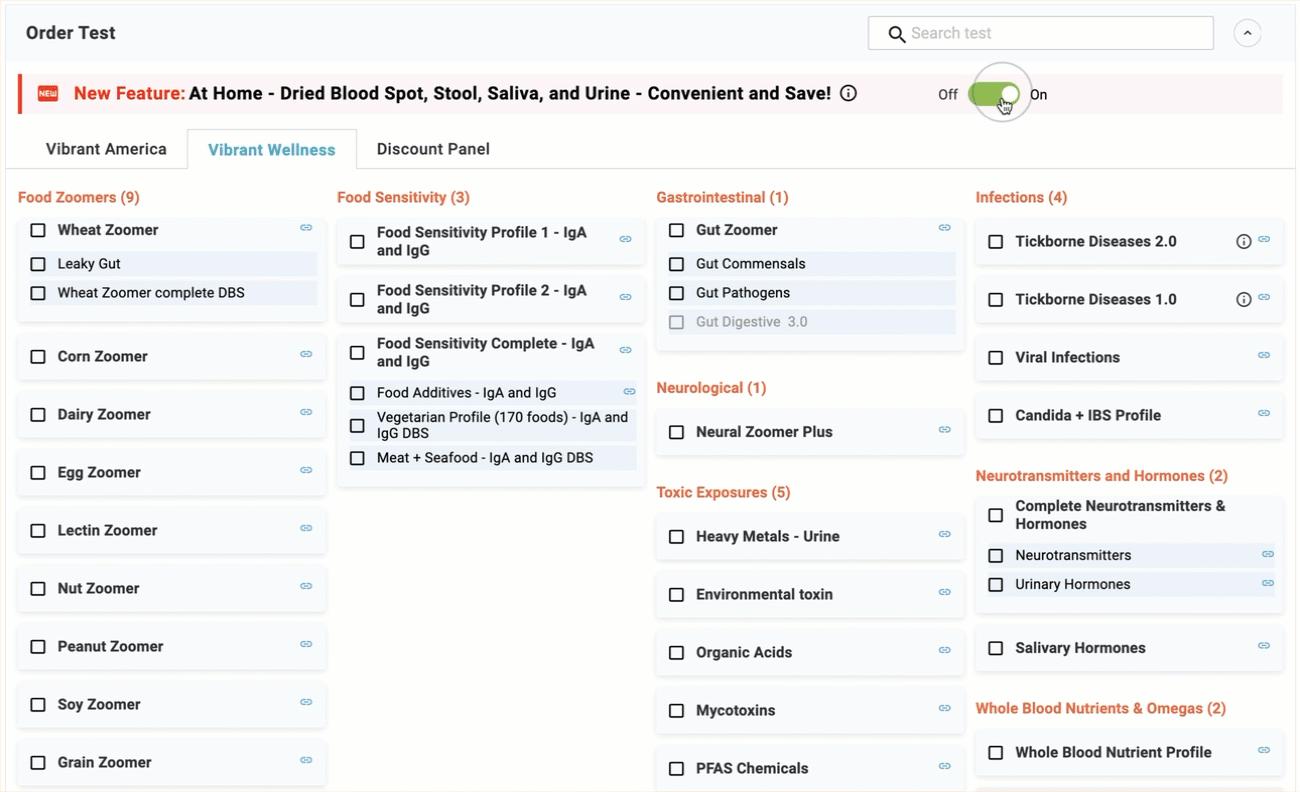 How do I use the at-home test menu? – Vibrant Wellness