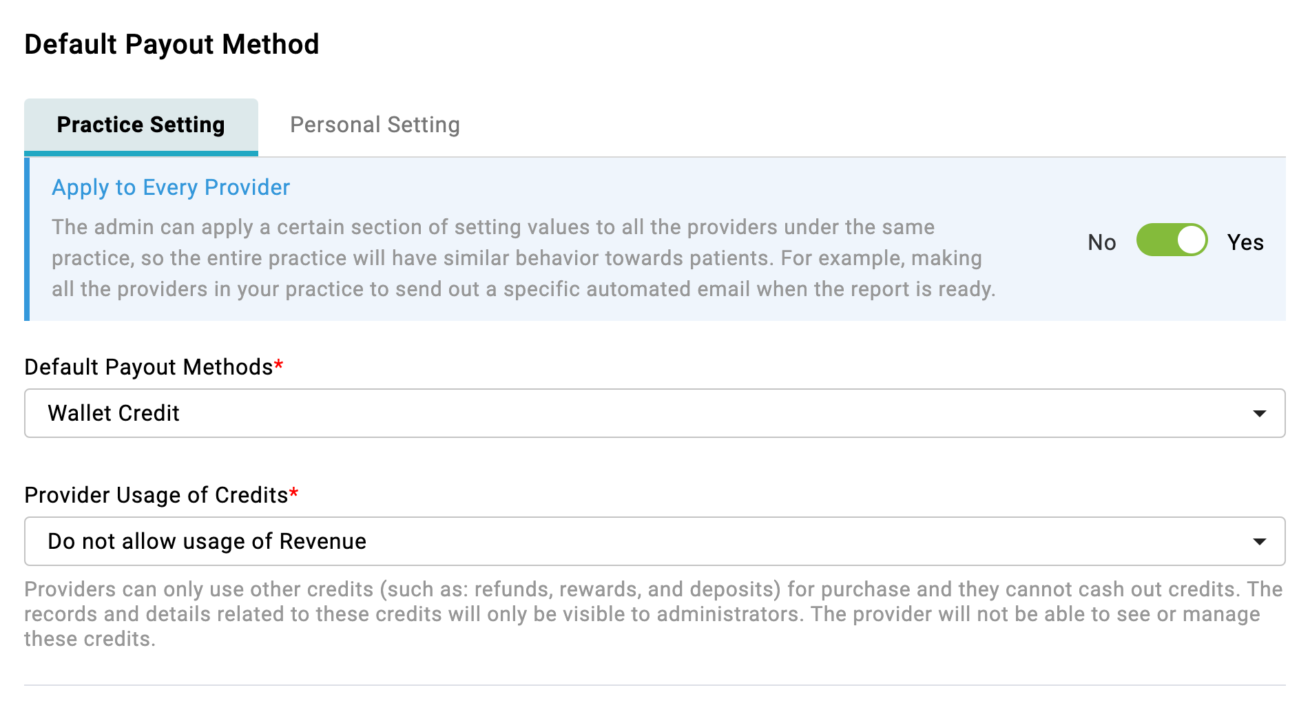 How to manage credits and revenue permissions with the wallet – Vibrant Wellness