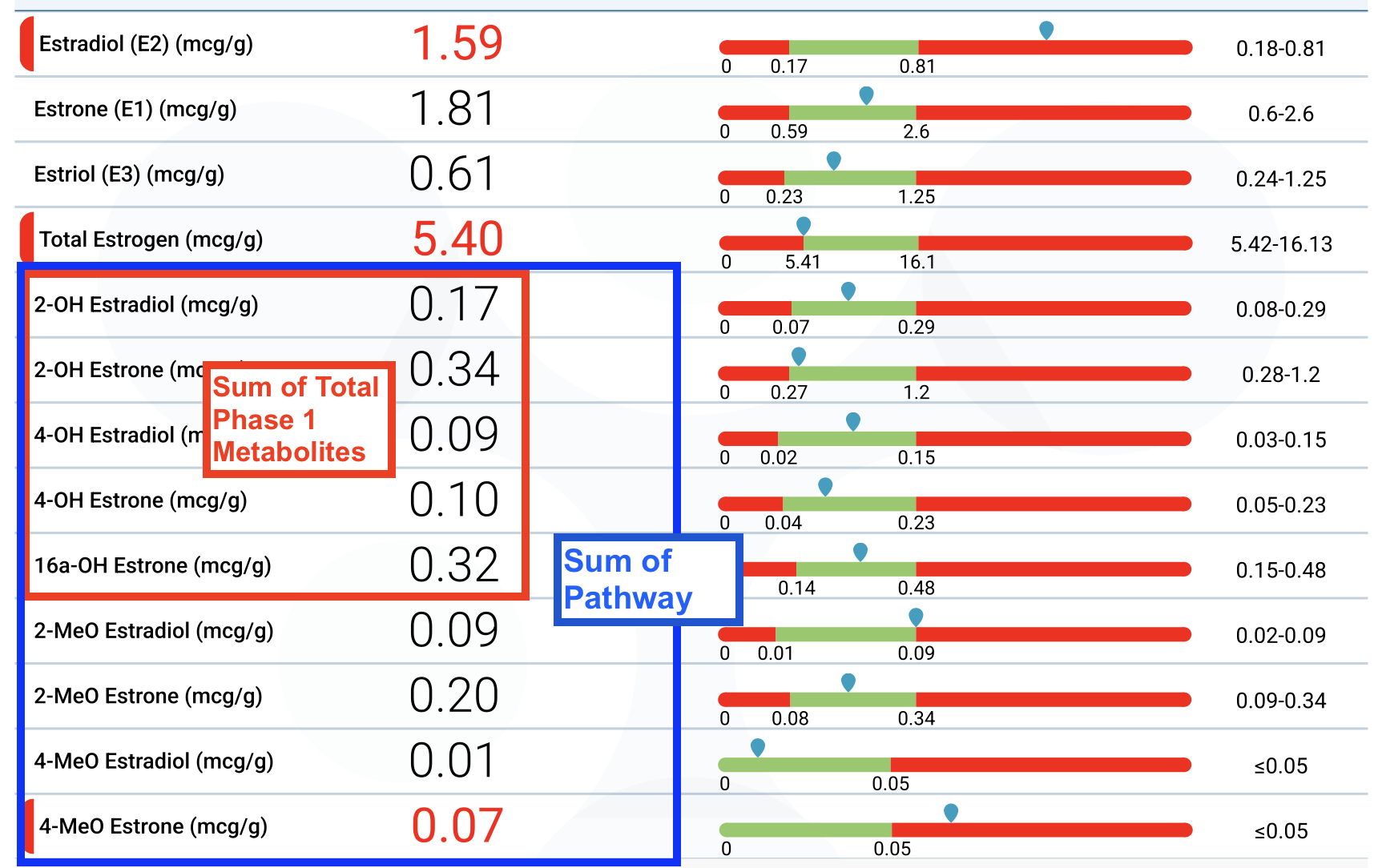 On the Hormone Zoomer, how are the Phase 1 Estrogen Metabolism Ratios ...